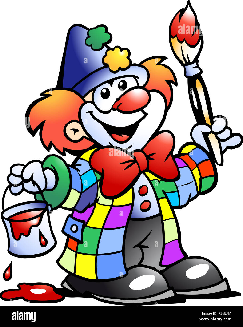 Hand-drawn Vector illustration of an Painting Clown Stock Photo - Alamy