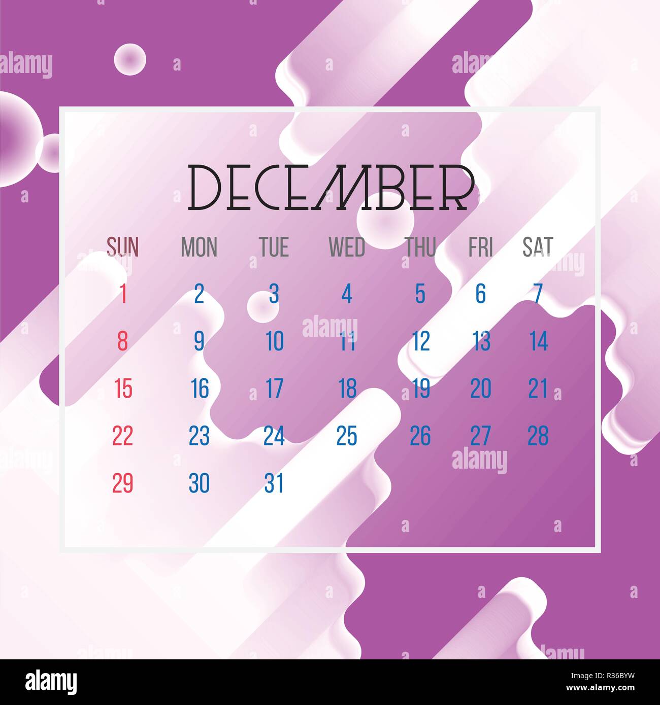 December 2019 Calendar Leaf - Illustration. Vector graphic page with ...