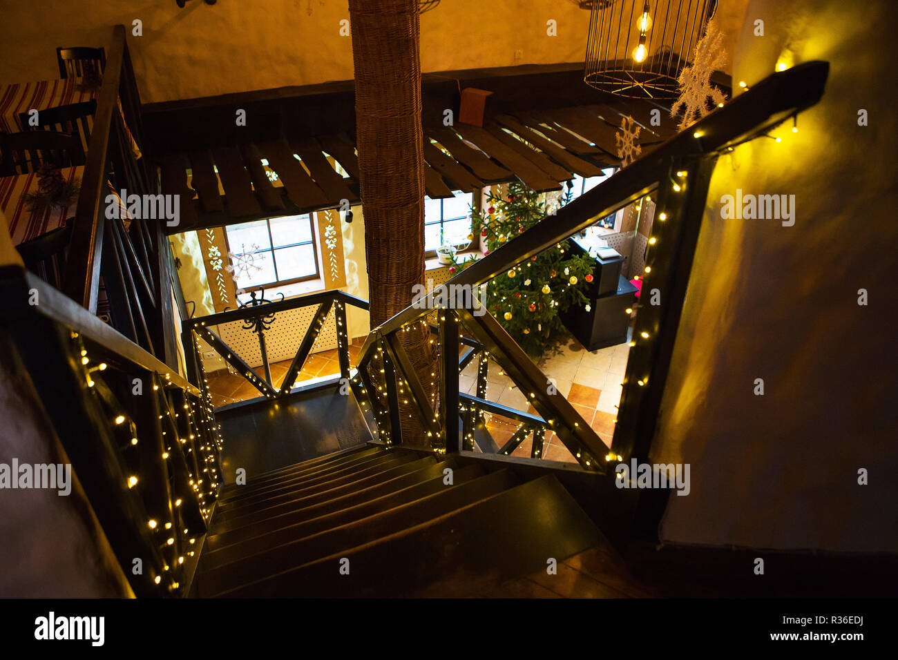 very nice and cozy new European restaurant Stock Photo - Alamy