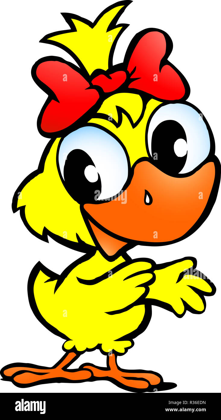 Hand-drawn Vector illustration of an cute chicken baby Stock Photo - Alamy