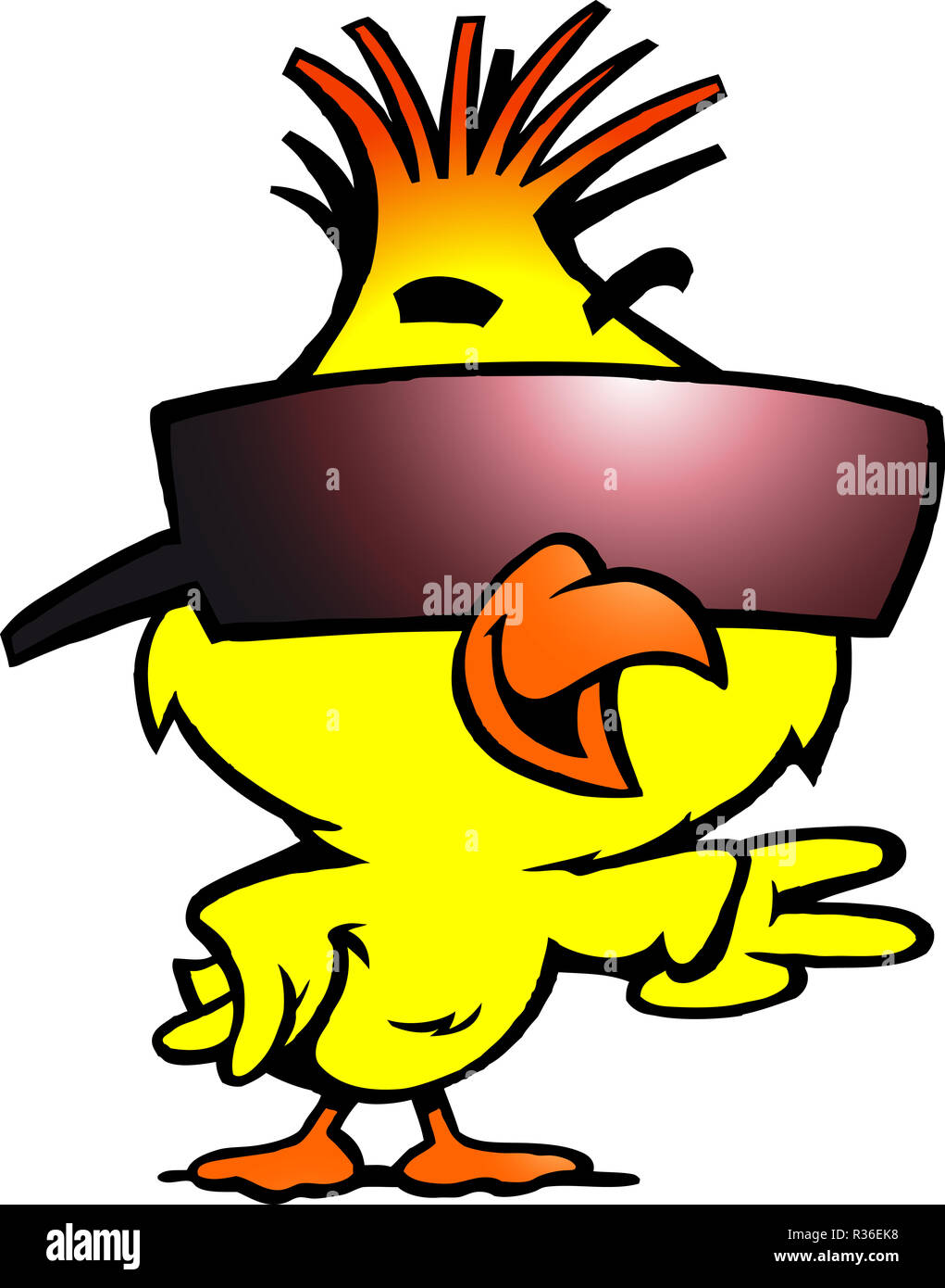 Hand-drawn Vector illustration of an smart chicken with cool sunglass ...