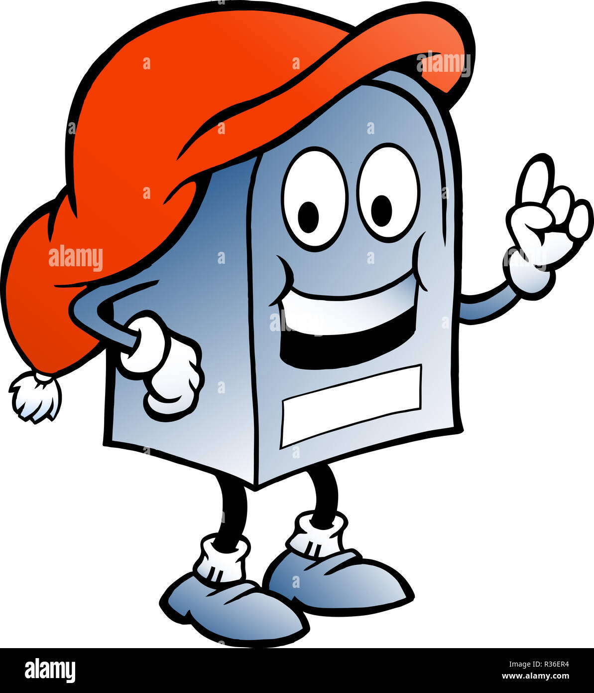 Hand-drawn Vector illustration of an blue Christmas Mailbox Stock Photo ...