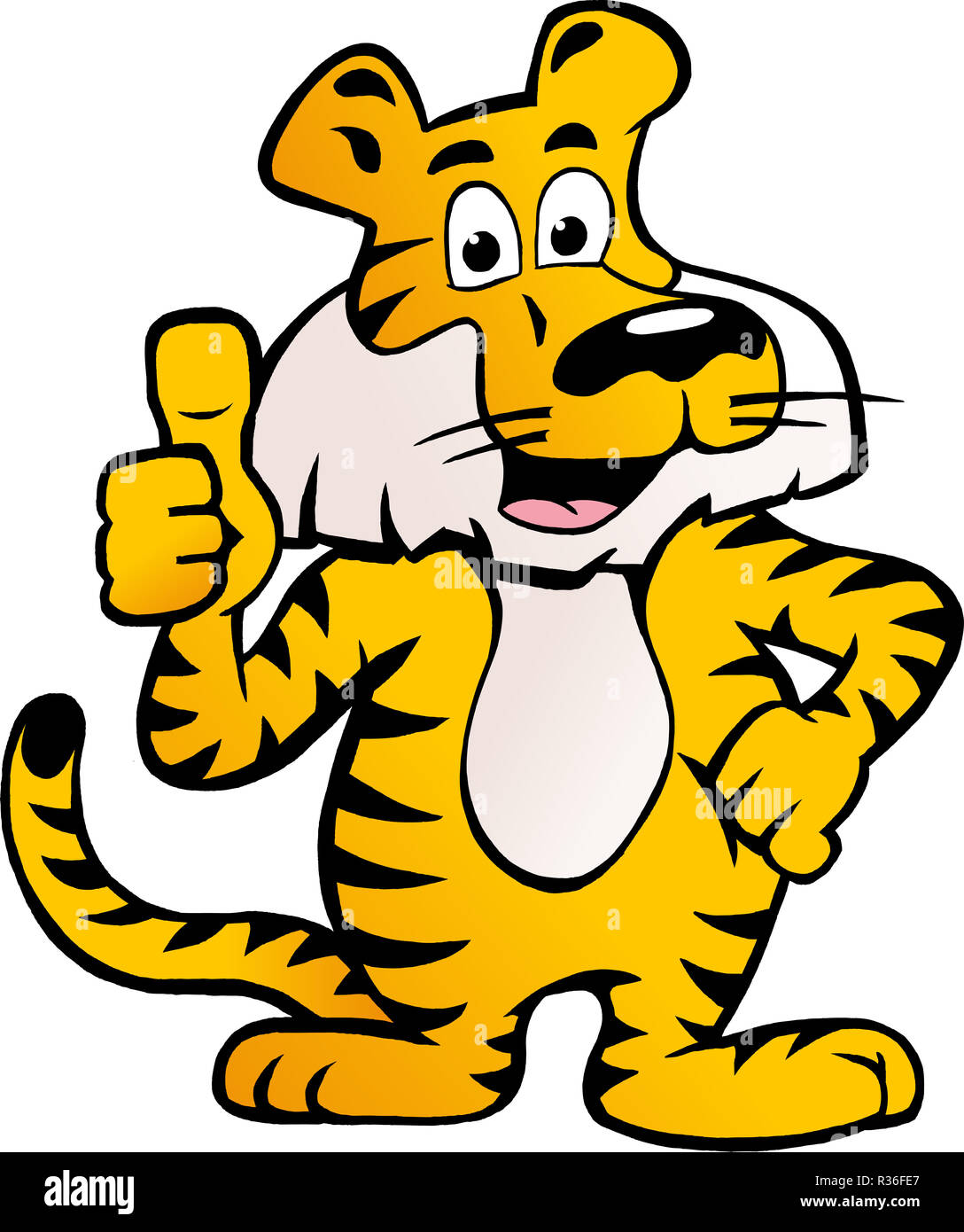 Hand-drawn Vector illustration of an Happy And Proud Siberian Tiger ...