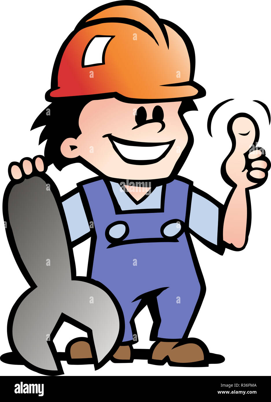 Mechanic plumber handyman cartoon character hi-res stock photography ...