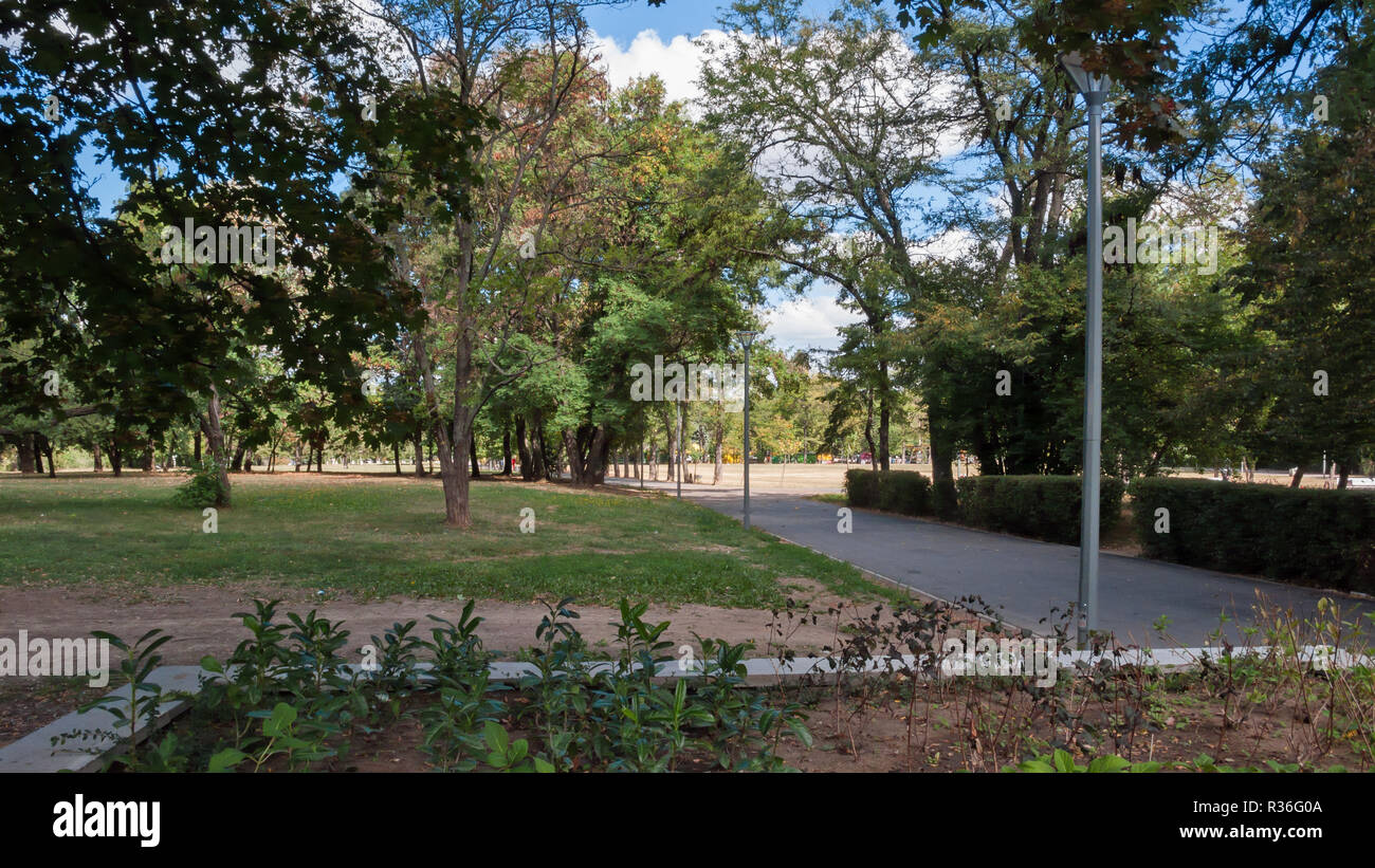 SOFIA, BULGARIA - SEPTEMBER 26, 2018: Landscape with Trees and gardens ...