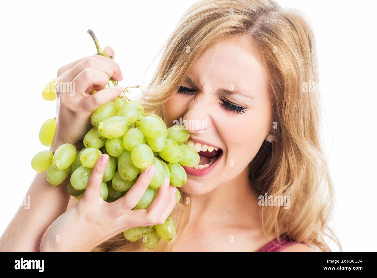 woman with grapes Stock Photo - Alamy