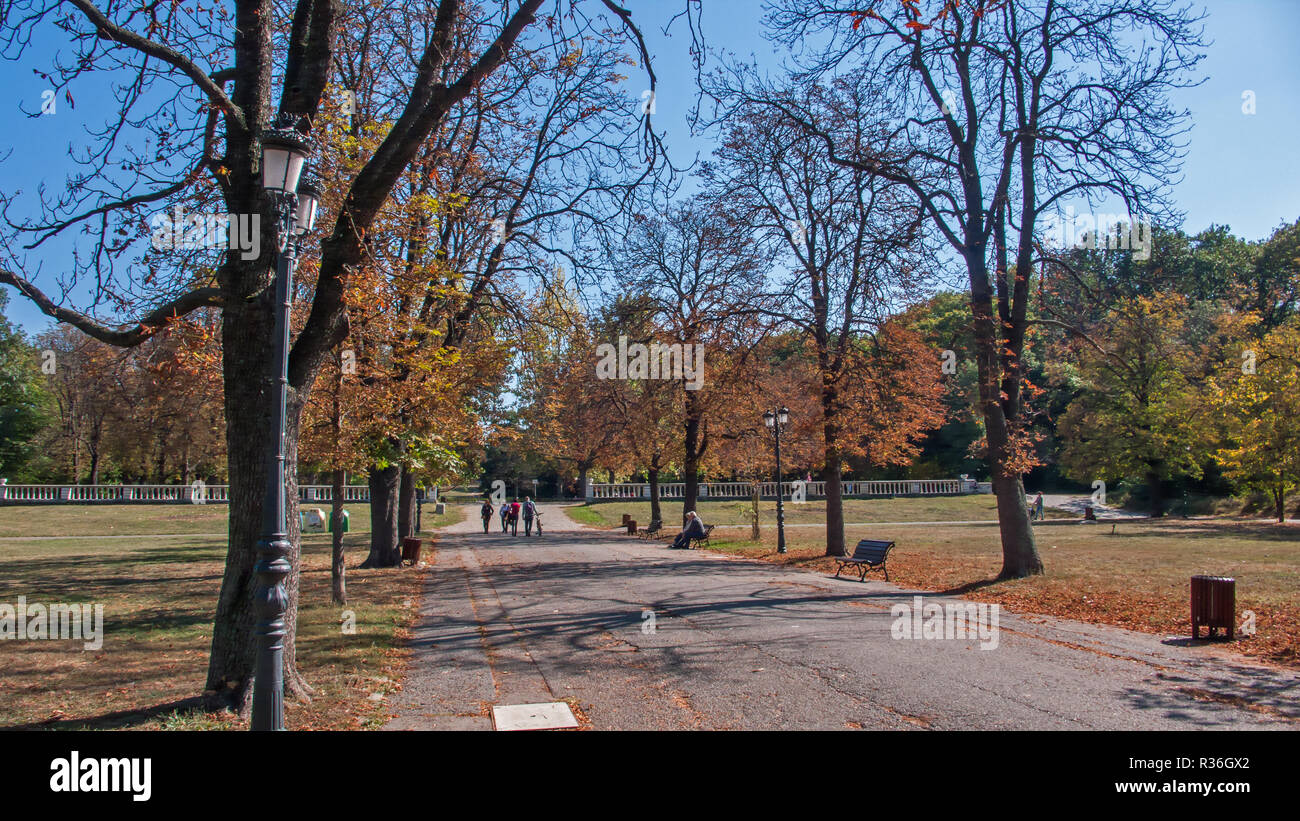 SOFIA, BULGARIA - OCTOBER 5, 2018: Landscape with Trees and gardens at ...