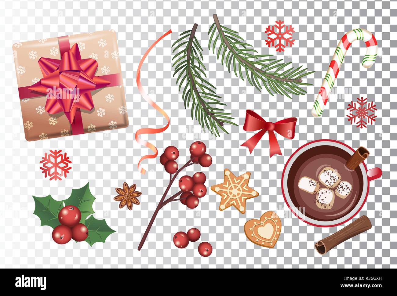 Gingerbread set new year Stock Vector Images - Alamy