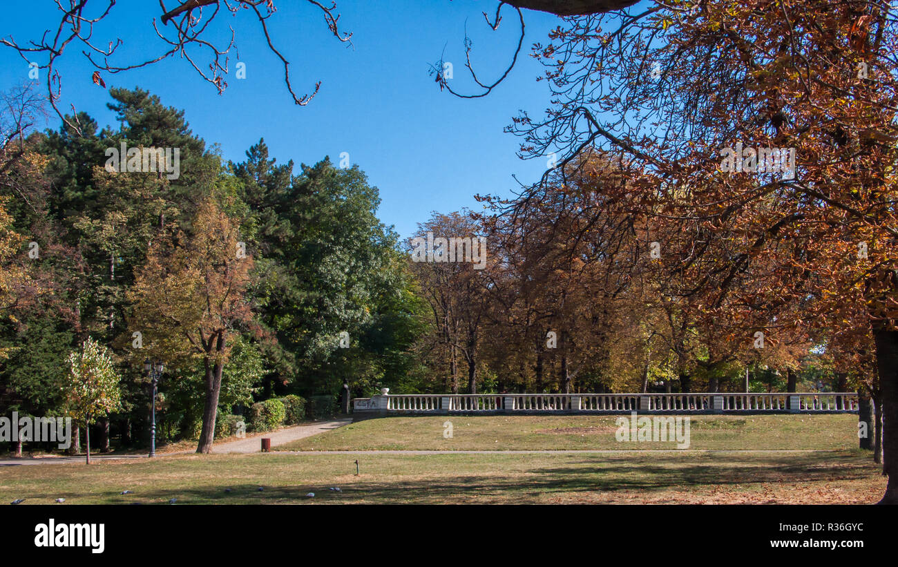 SOFIA, BULGARIA - OCTOBER 5, 2018: Landscape with Trees and gardens at ...