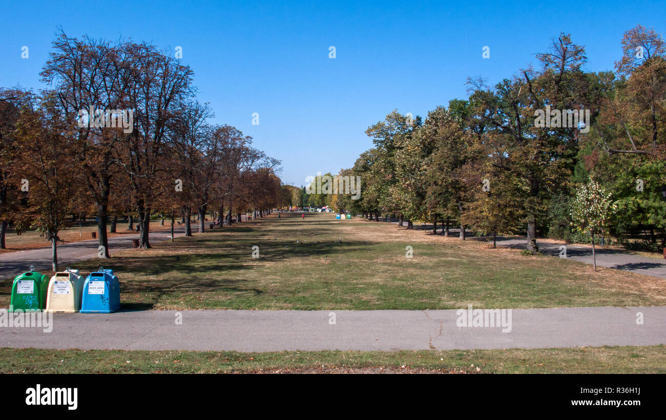 SOFIA, BULGARIA - OCTOBER 5, 2018: Landscape with Trees and gardens at ...