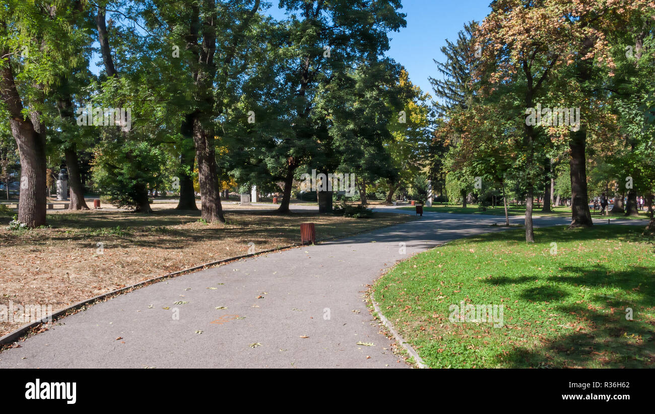 SOFIA, BULGARIA - OCTOBER 5, 2018: Landscape with Trees and gardens at ...