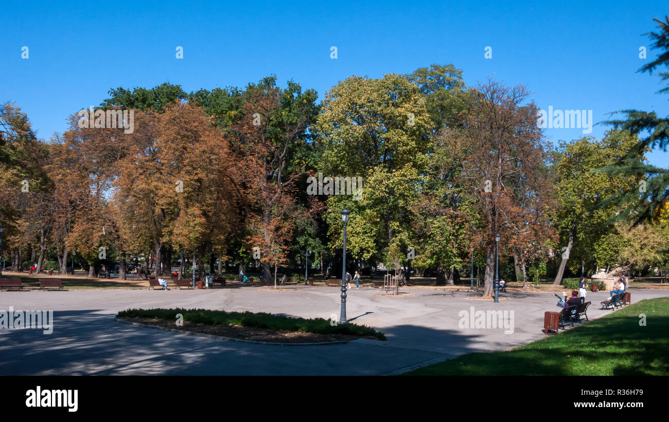 SOFIA, BULGARIA - OCTOBER 5, 2018: Landscape with Trees and gardens at ...