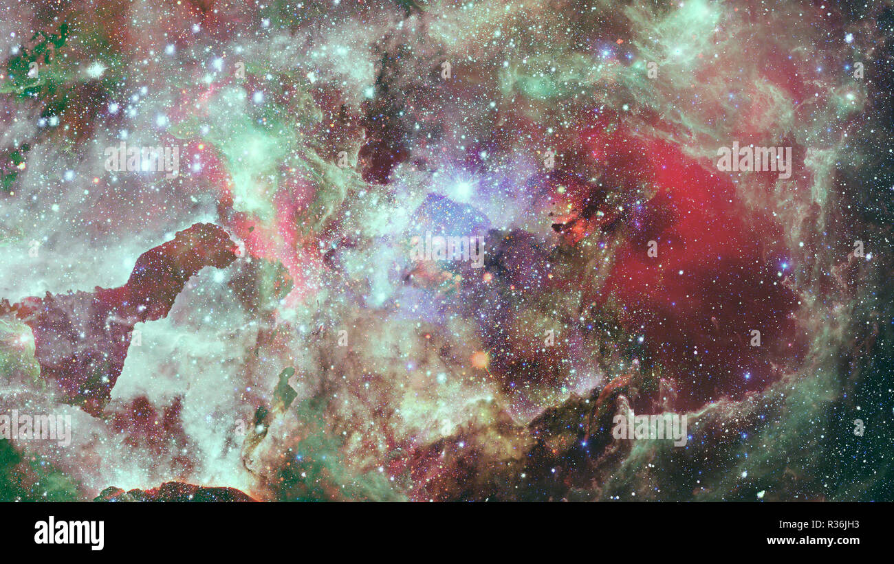 Nebula and galaxies in dark space. Interstellar sky. Elements of this ...