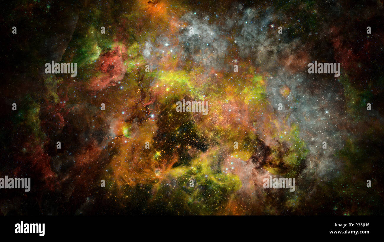 Nebula and galaxy in space. Science art. Elements of this image ...
