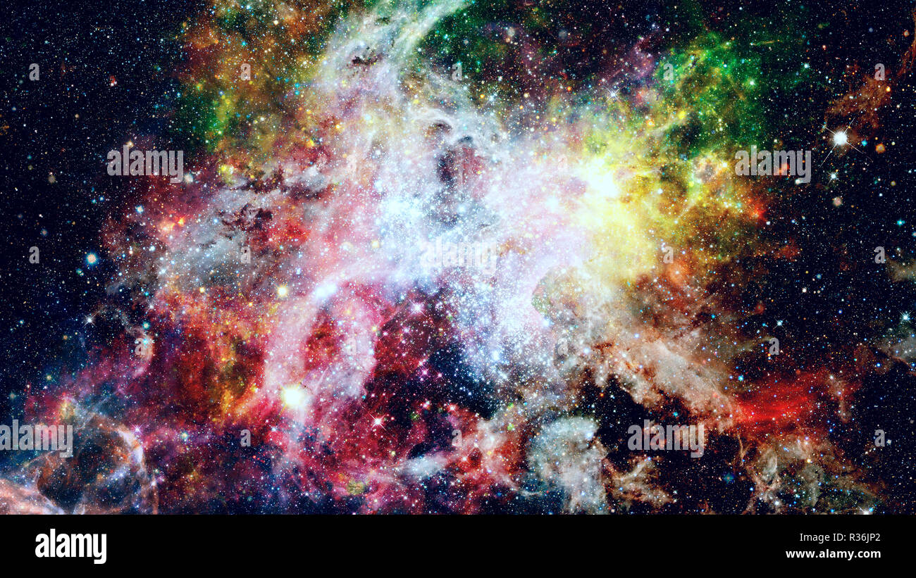 Colorful nebulas, galaxies and stars in deep space. Elements of this ...