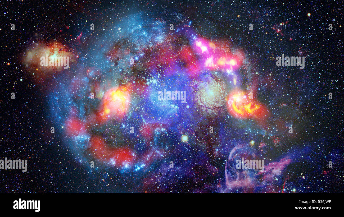 Nebula and stars in deep space. Bursting galaxy. Elements of this image ...