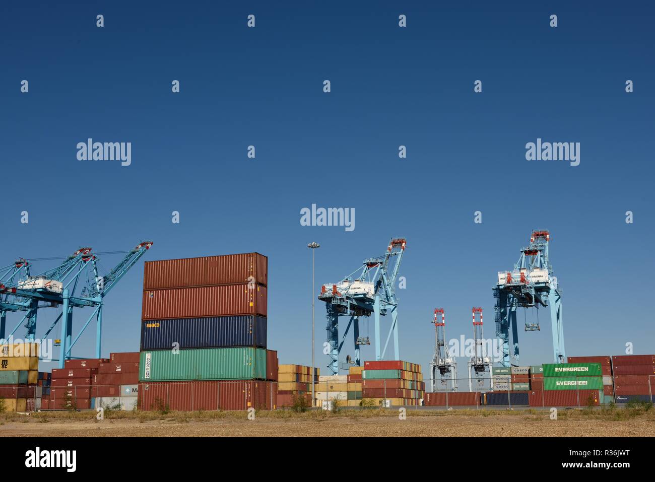 Port Shipping Container Loading Usa High Resolution Stock Photography ...