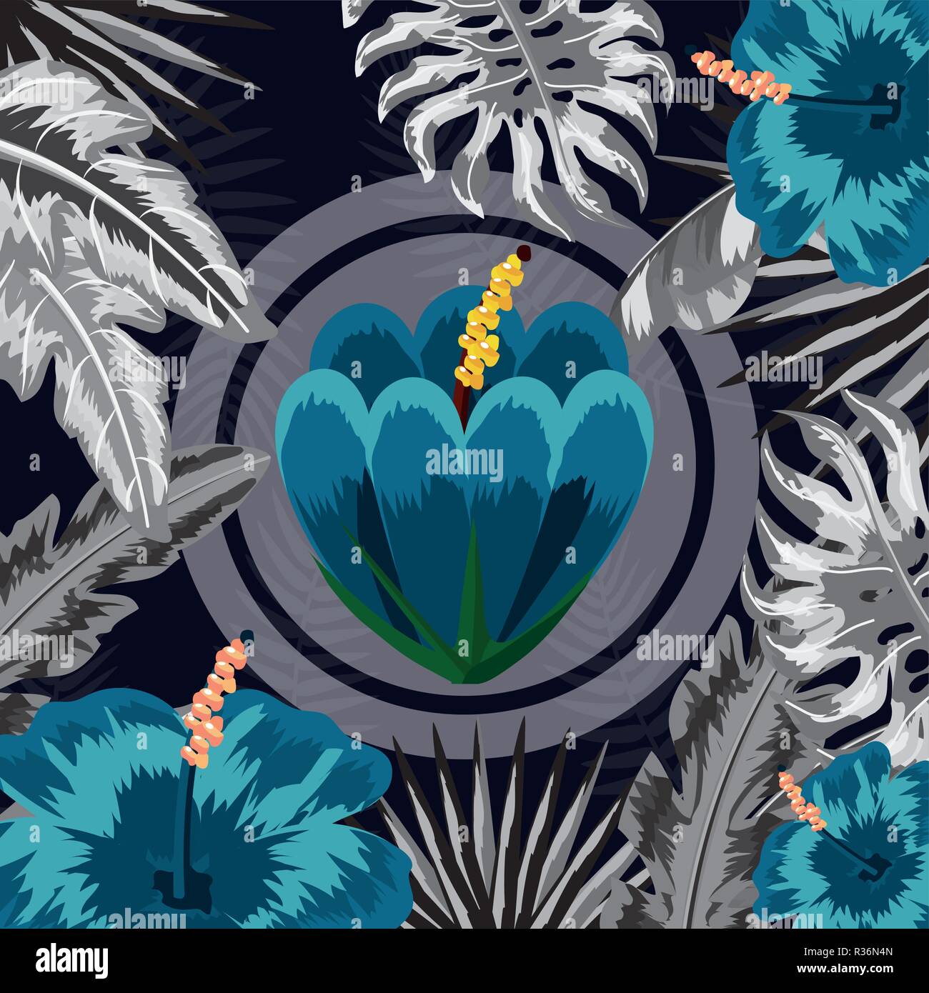 seamless floral pattern flower round icon cartoon vector illustration ...