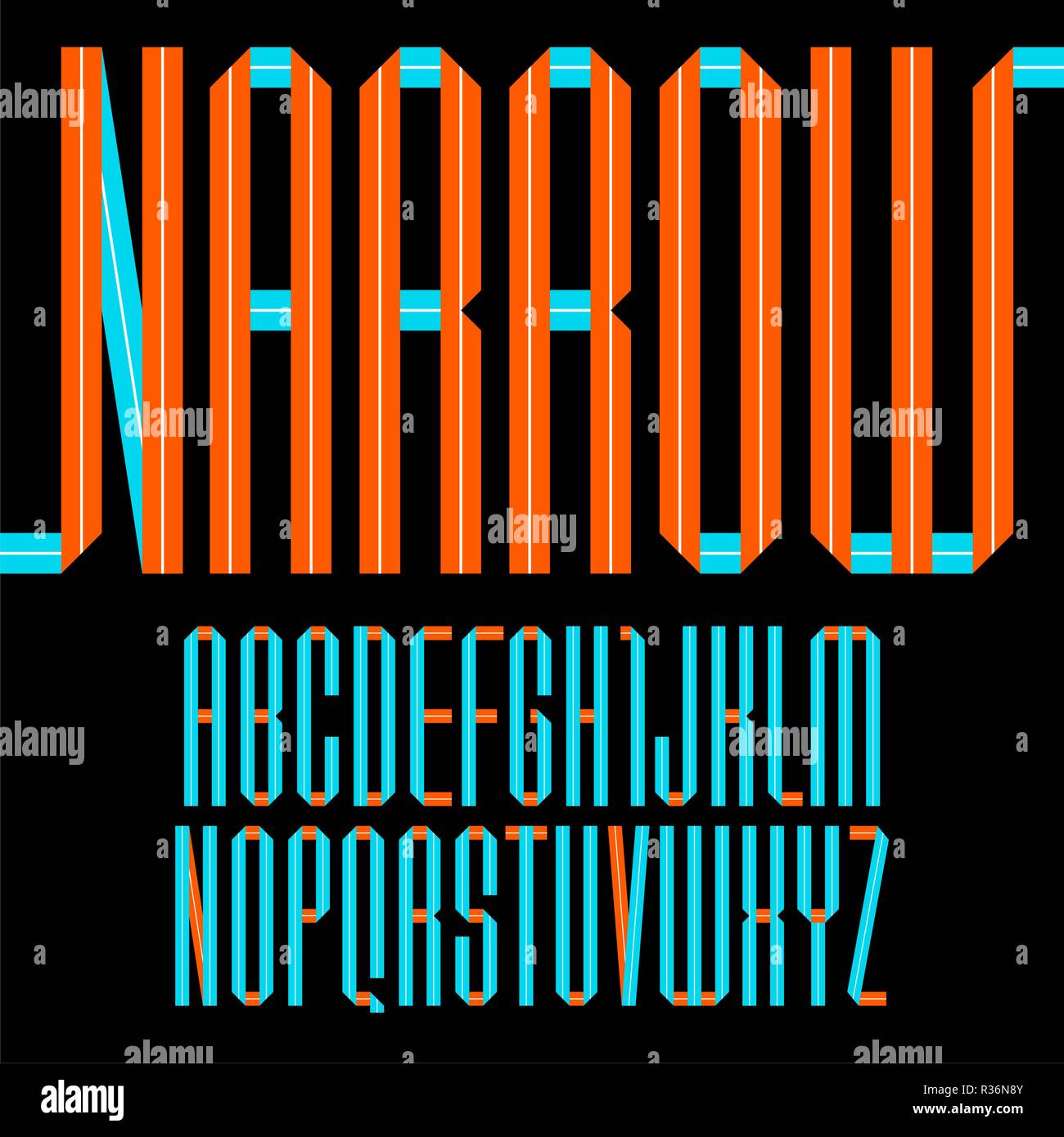 Narrow alphabet Stock Vector Images - Alamy