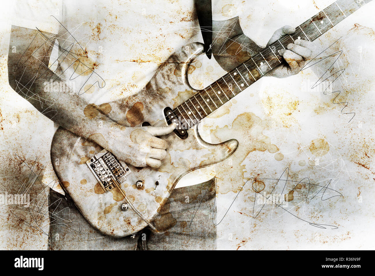Grunge guitarist hi-res stock photography and images - Alamy