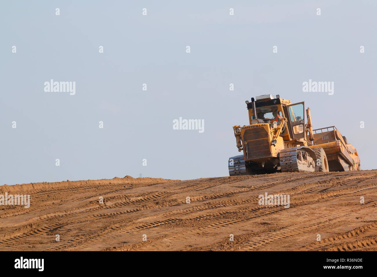 R Billings Caterpillar motor scrapers removing over burden on the early ...