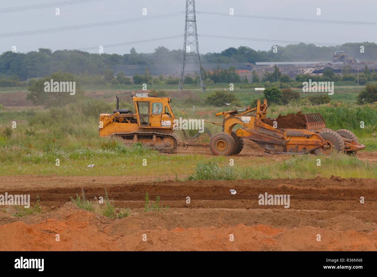 R Billings Caterpillar motor scrapers removing over burden on the early ...