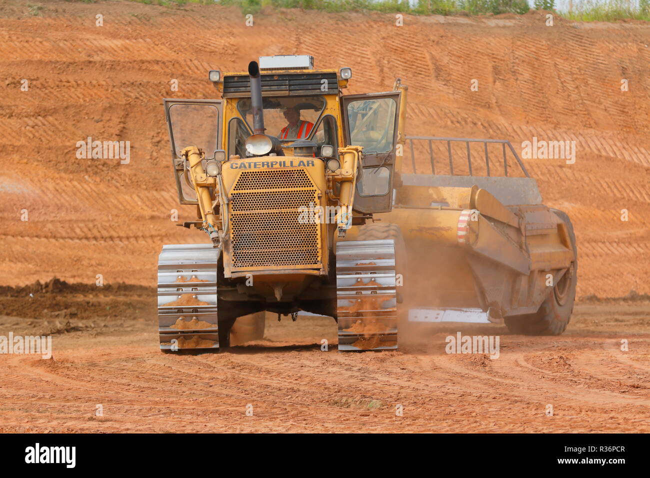 R Billings Caterpillar motor scrapers removing over burden on the early ...