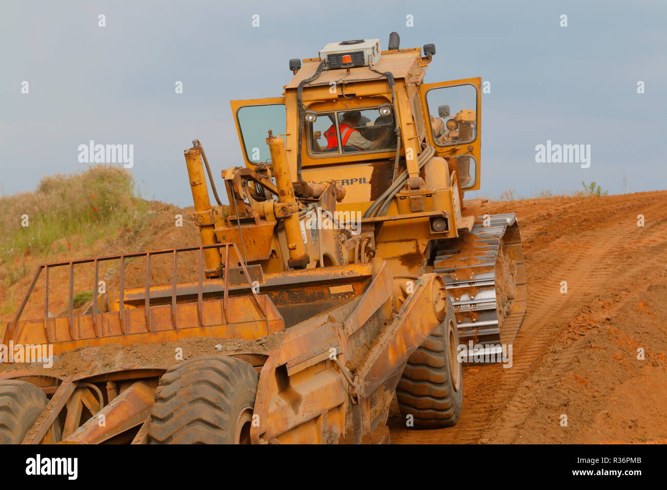 R Billings Caterpillar motor scrapers removing over burden on the early ...