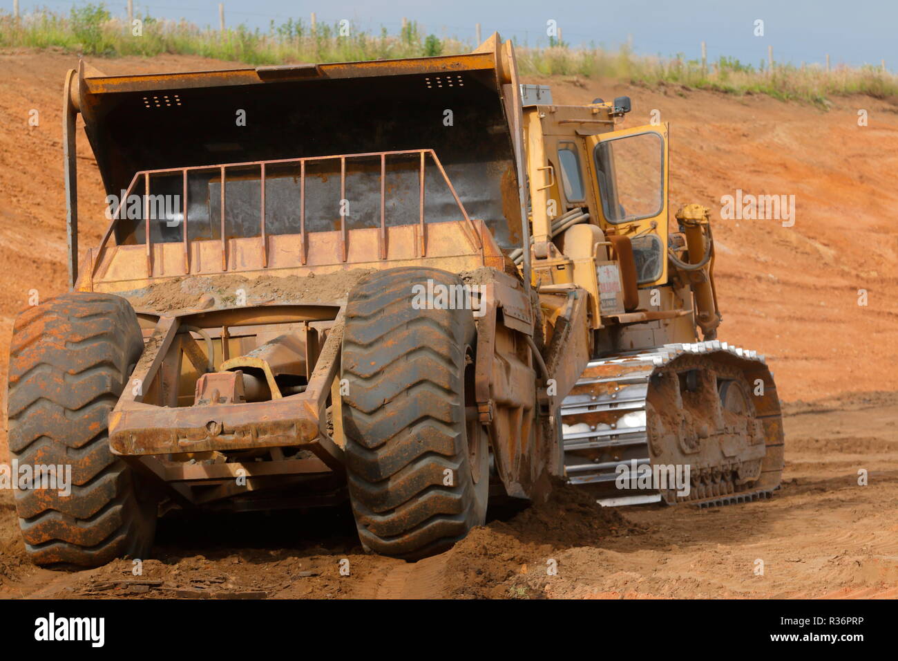 R Billings Caterpillar motor scrapers removing over burden on the early ...