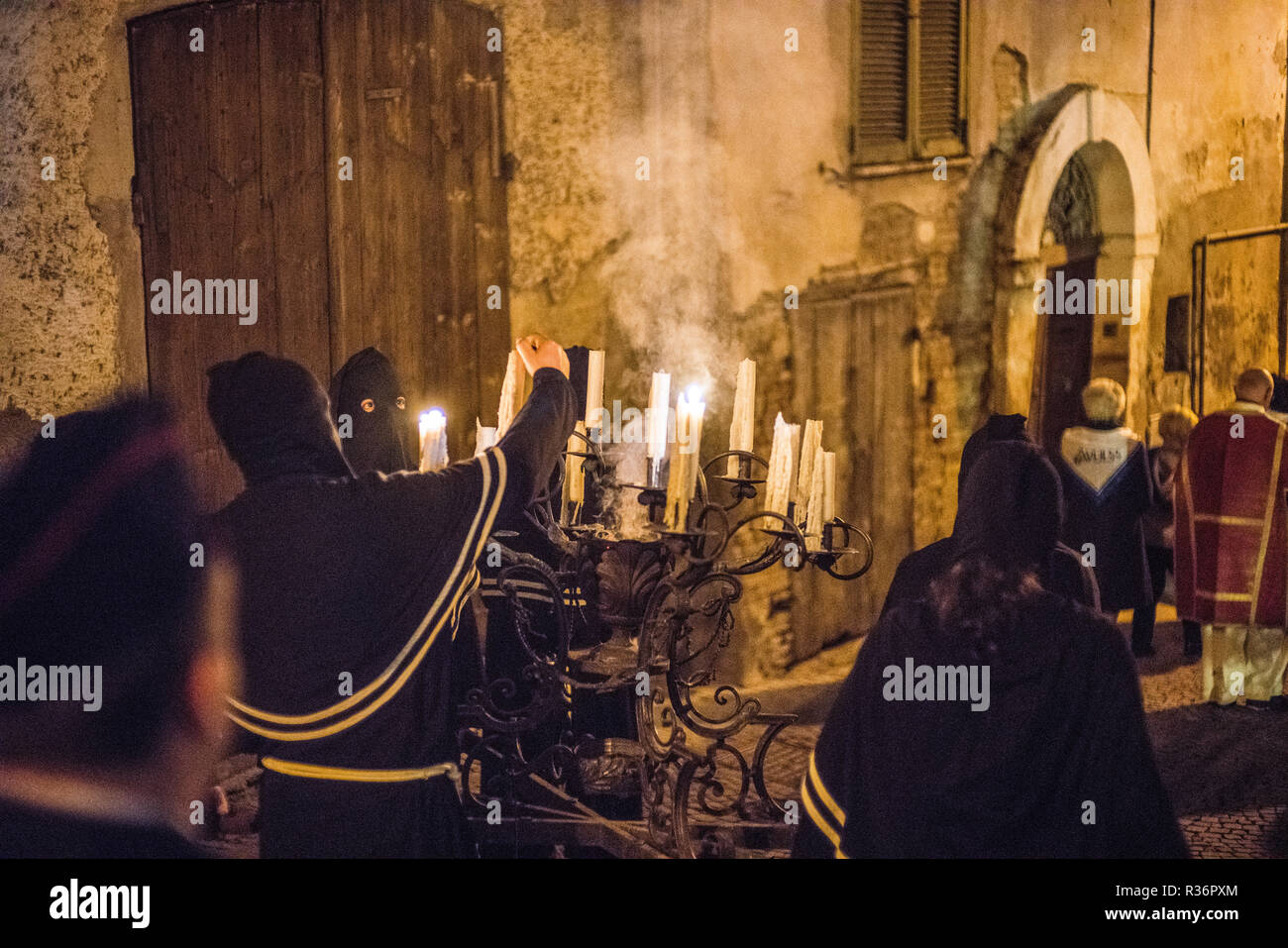 Easter processions in the street of the village Penne, Italy, Europe ...