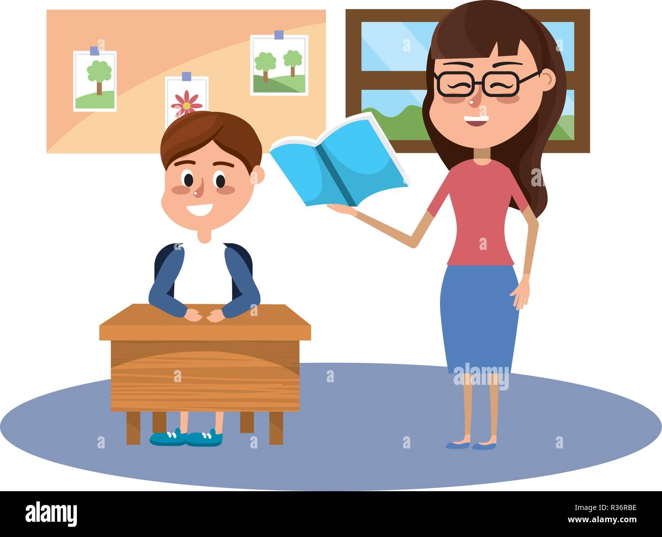 Cartoon Elementary Teacher