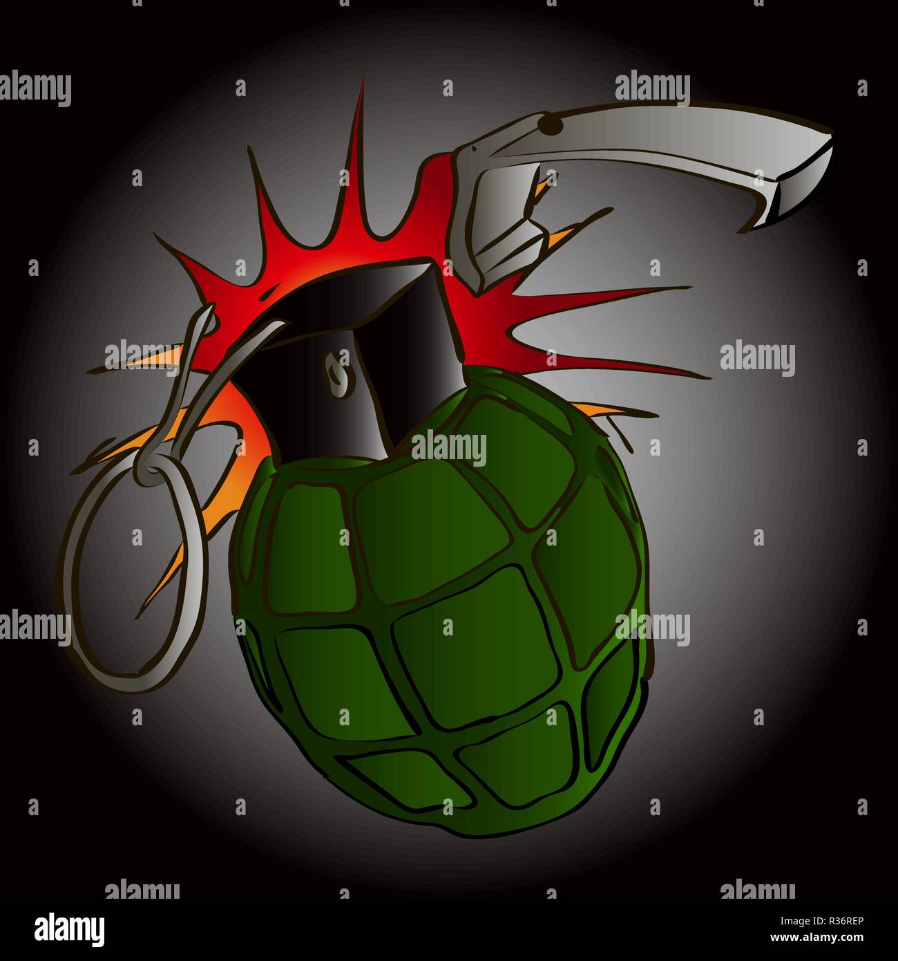 Vector image of an army manual grenade. Vector Stock Vector Image & Art ...