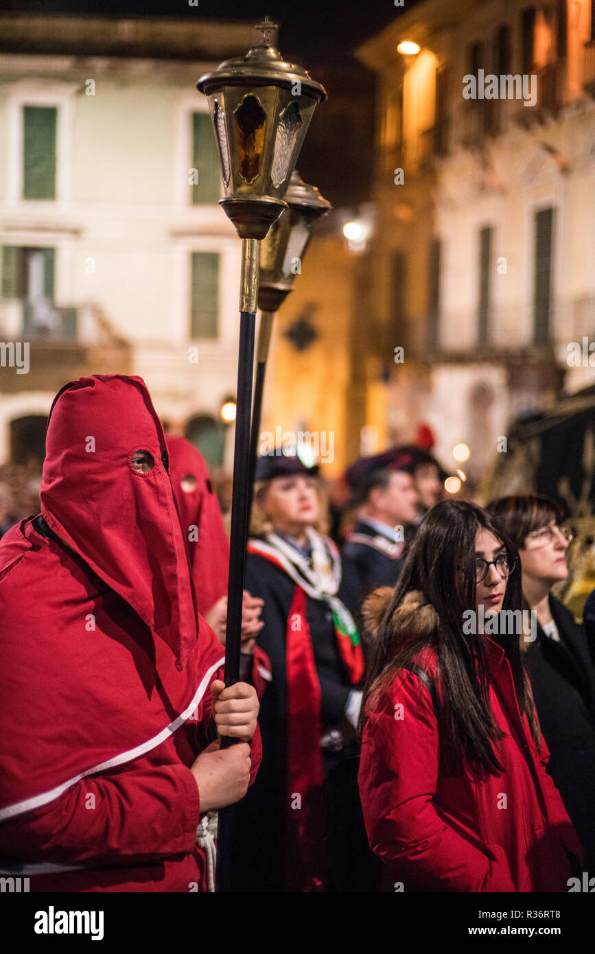 Easter processions in the street of the village Penne, Italy, Europe ...