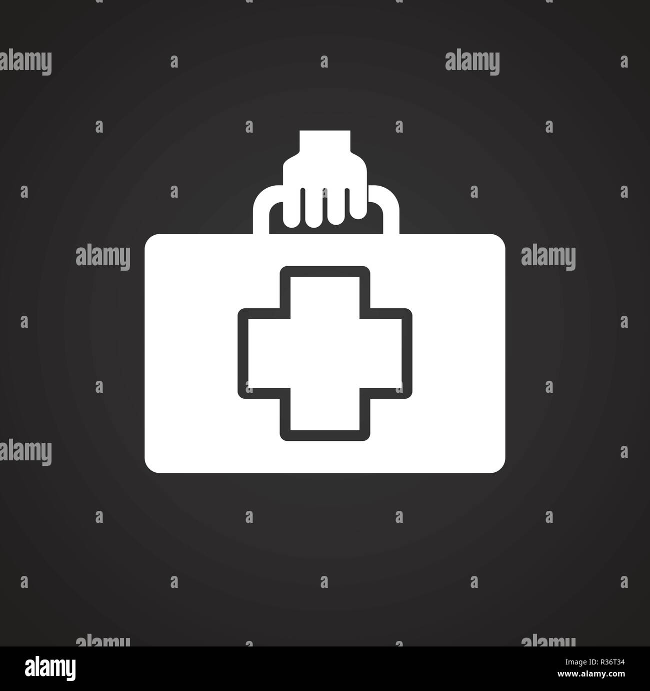 First aid kit on black background icon Stock Vector Image & Art - Alamy