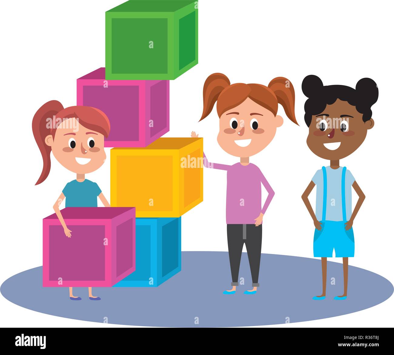 Primary school girls playing Stock Vector Images - Alamy