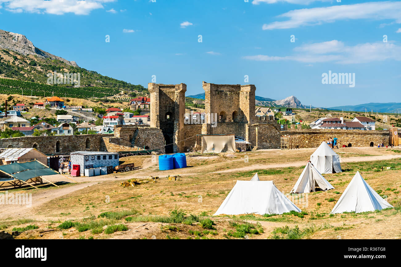 Panorama ancient genoese fortress in hi-res stock photography and ...