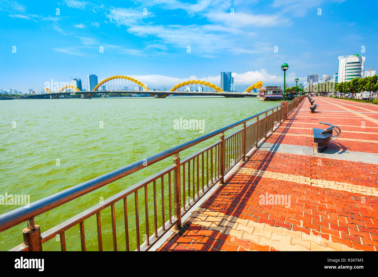 Riverfront promenade in Danang city in Vietnam Stock Photo - Alamy