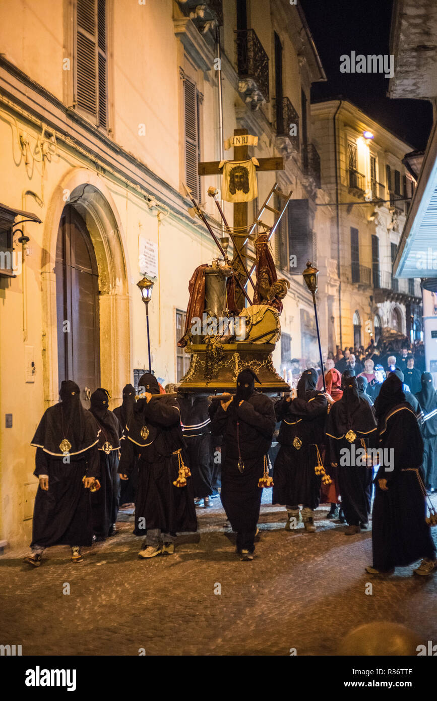 Easter processions in the street of the village Penne, Italy, Europe ...