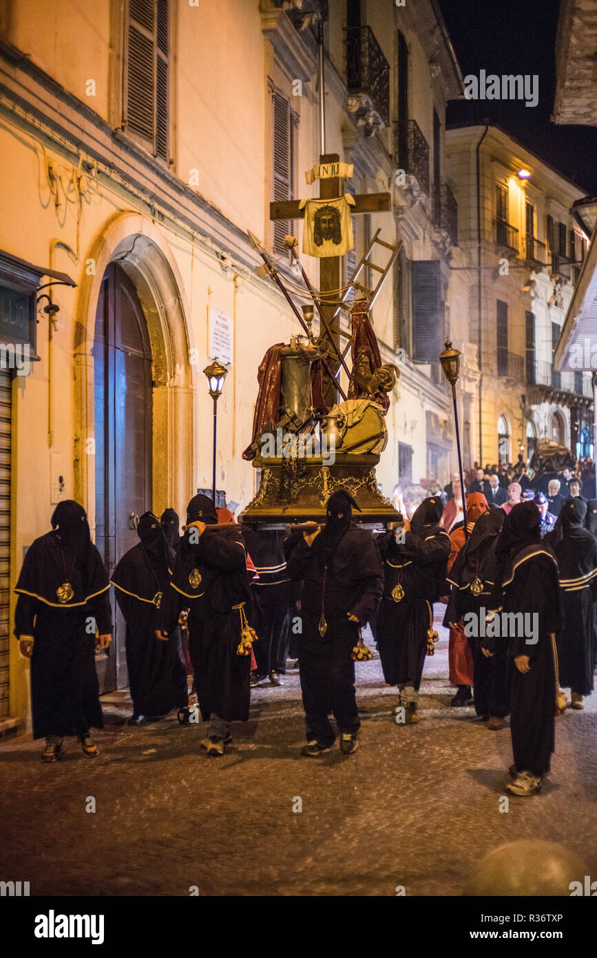 Easter processions in the street of the village Penne, Italy, Europe ...
