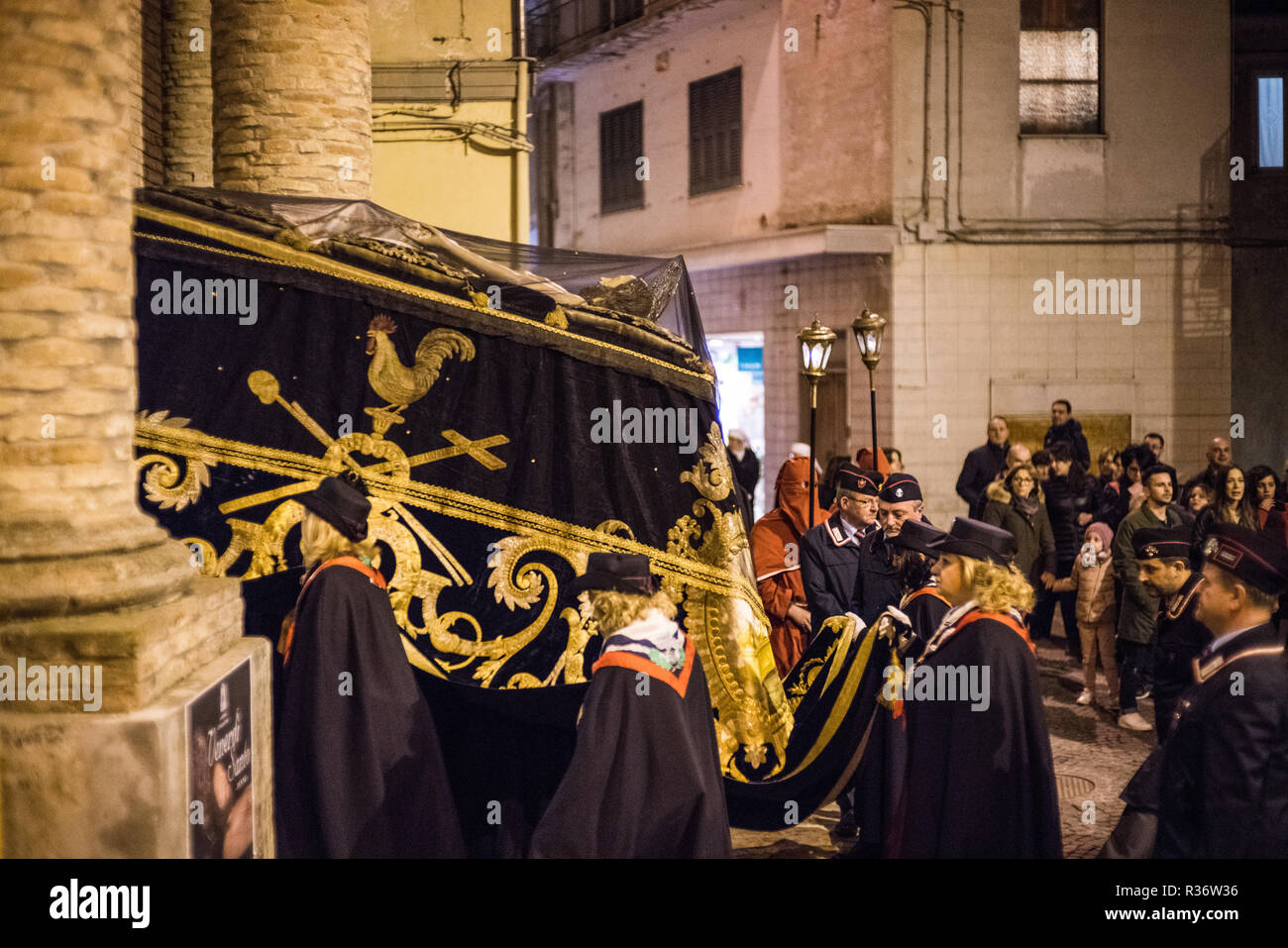Easter processions in the street of the village Penne, Italy, Europe ...