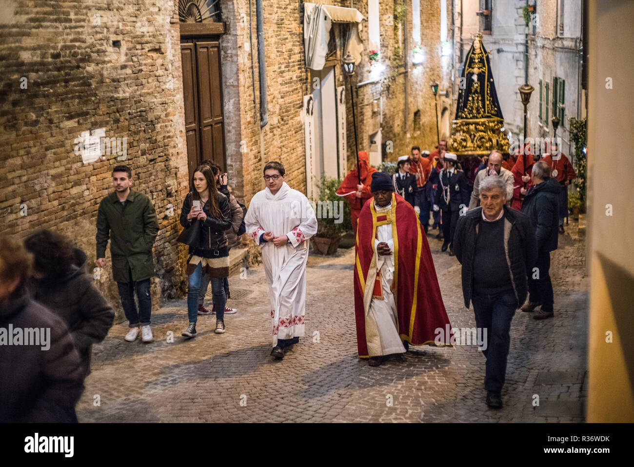 Easter processions in the street of the village Penne, Italy, Europe ...