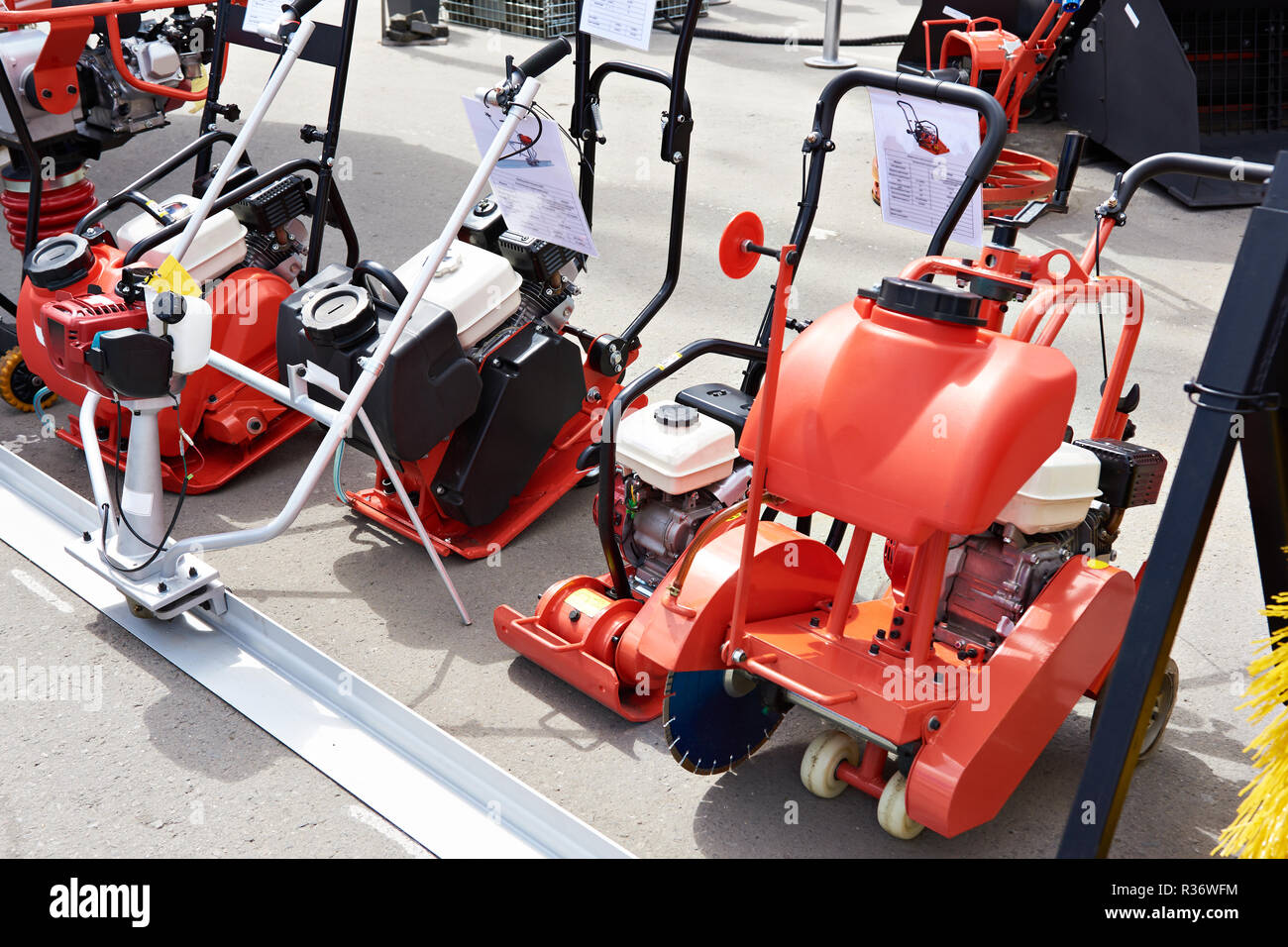 Small mechanized machinery for road construction works Stock Photo - Alamy