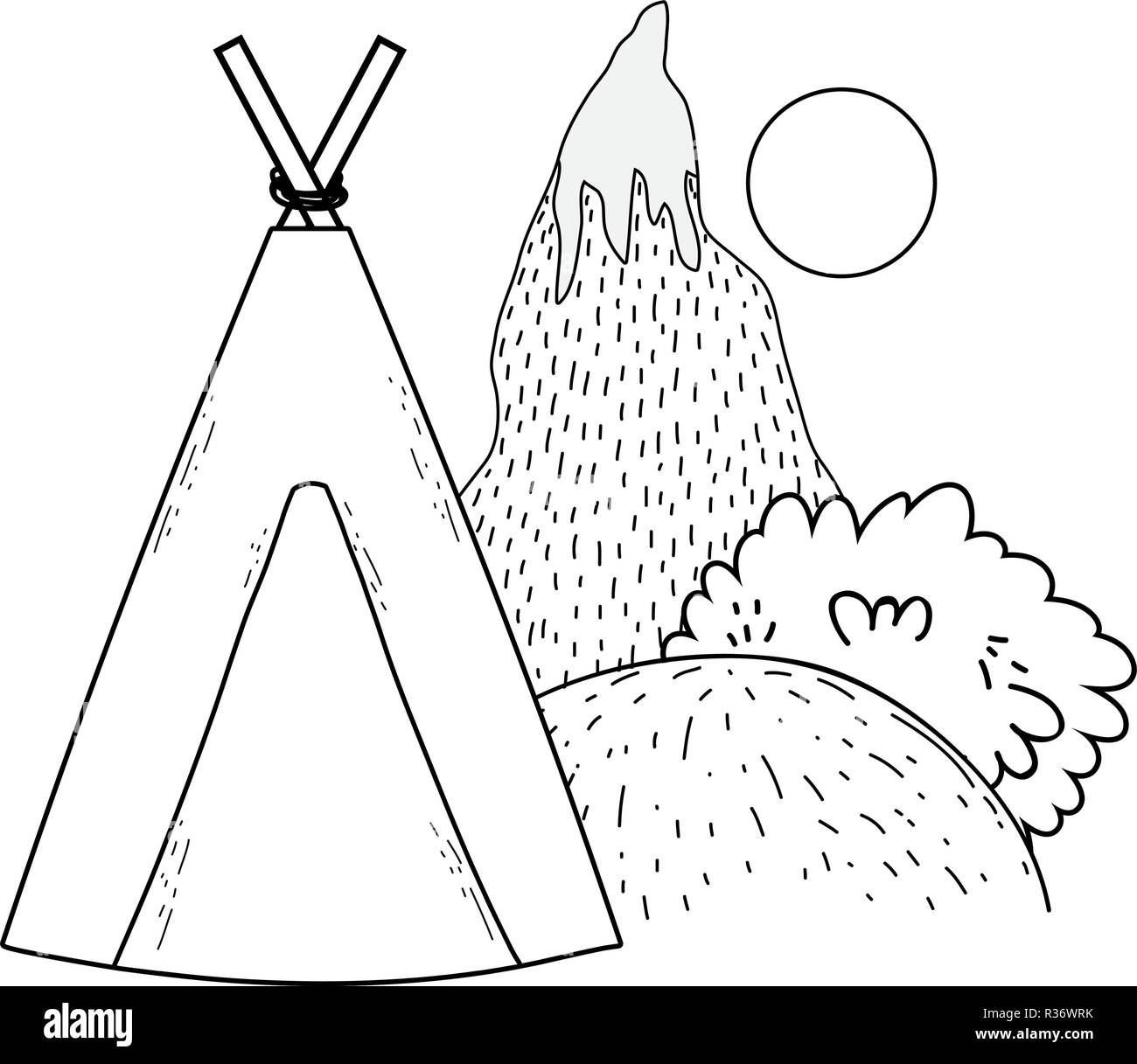 adventure landscape with snow mountain vector illustration design Stock ...