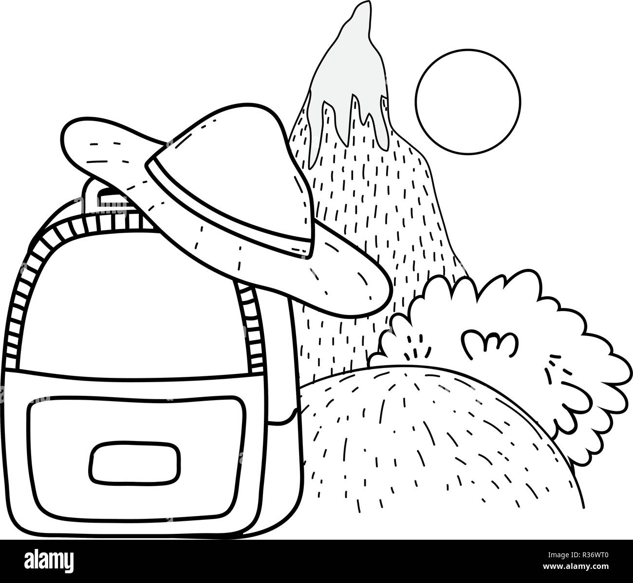 adventure landscape with snow mountain vector illustration design Stock ...