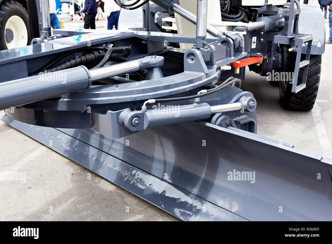Long blade of motor grader in exhibition Stock Photo - Alamy