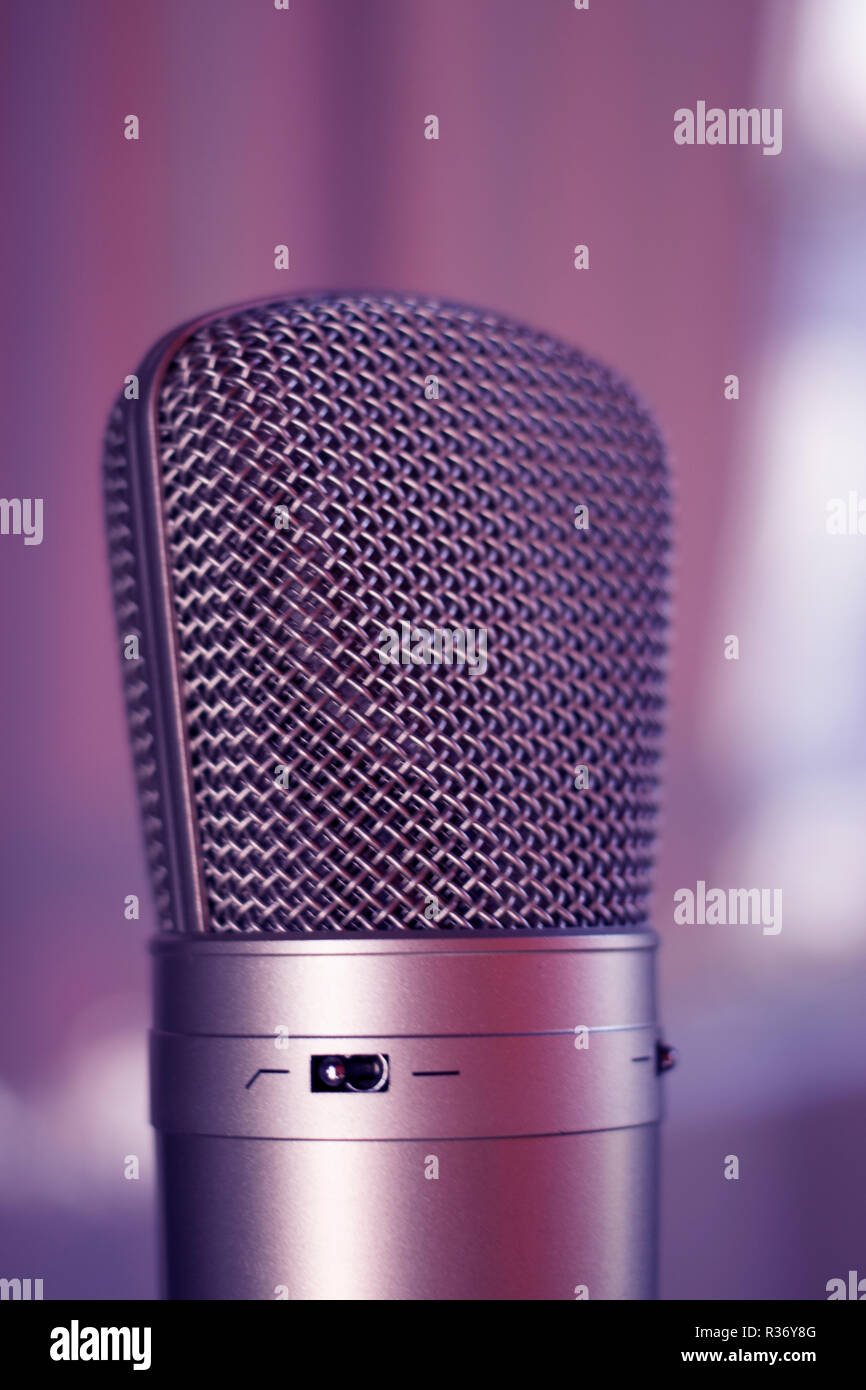 Sound recording studio large diaphragm voice microphone for voiceover ...