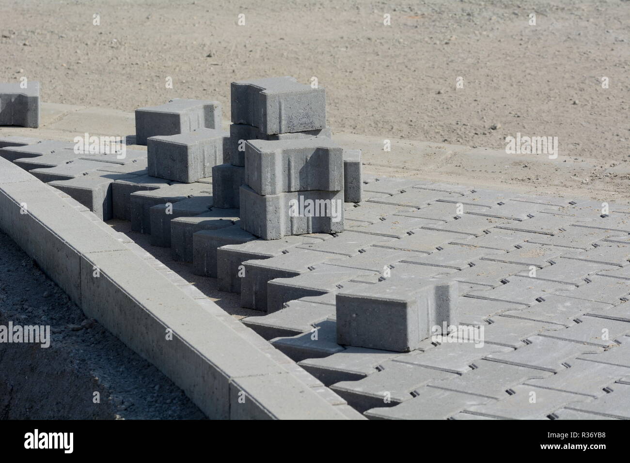 laying of concrete pavement Stock Photo - Alamy