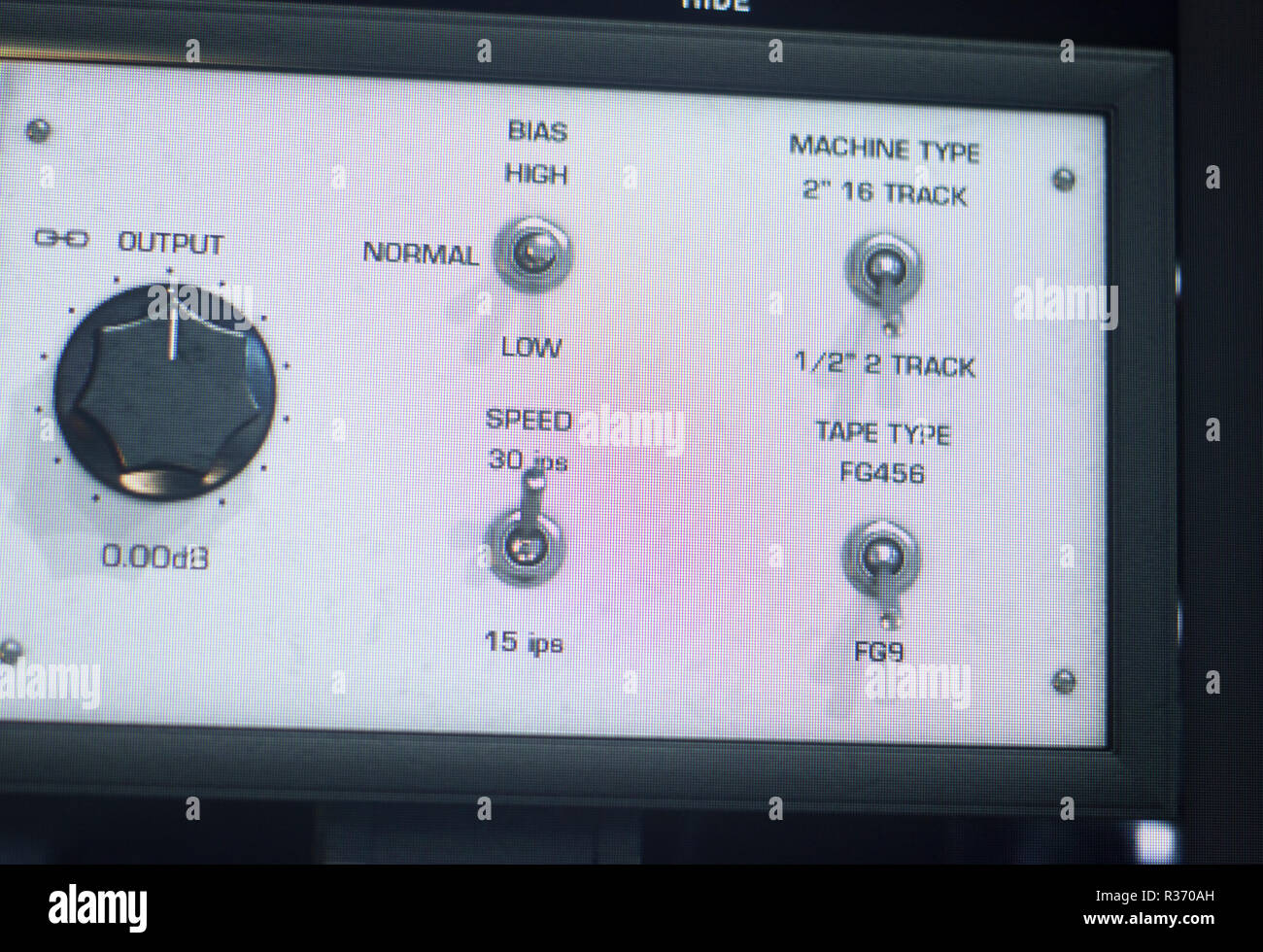 Recording studio audio computer editing mixing program sound controls ...