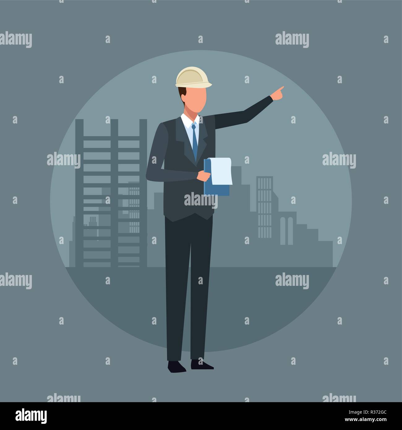 construction engineer and architec avatar vector illustration graphic ...