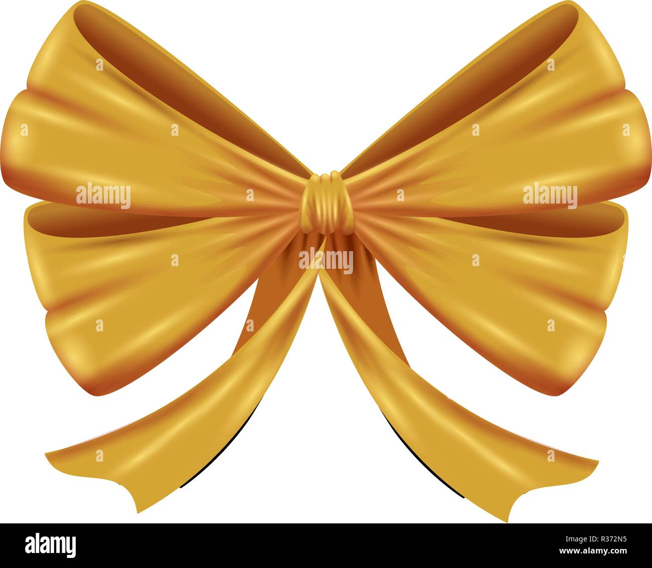 golden bow ribbon tape decorative vector illustration design Stock ...